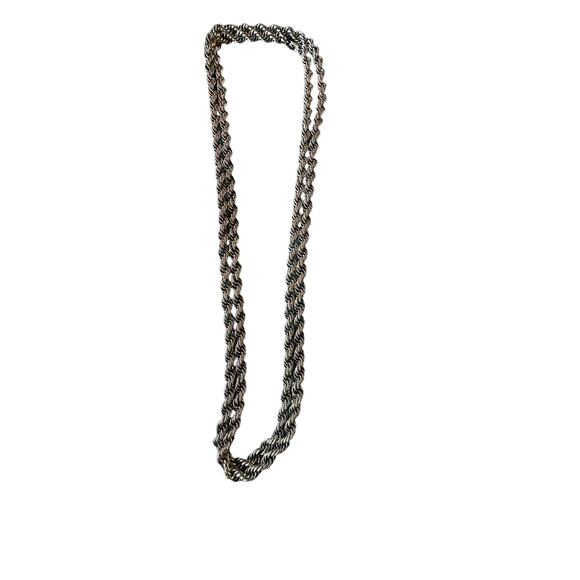 Vintage | Jewelry | Very Long Silver Toned Chain Necklace | Poshmark